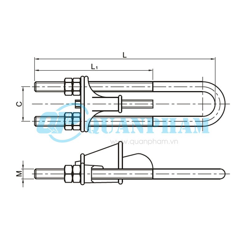 Wedge Clamps for Ground Wire (type NUT - adjustable) | Quan Pham