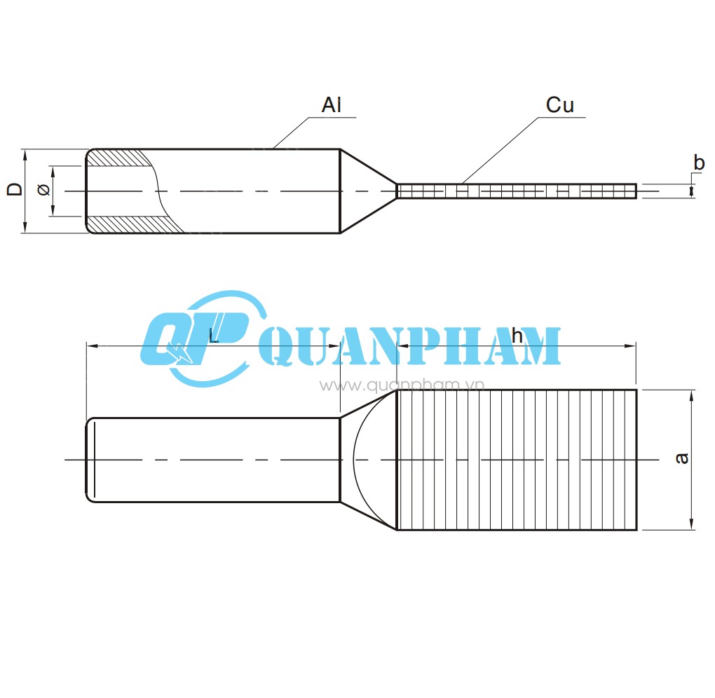 Cu-Al Transition Connectors (Type SYG, Compression, 0°) | Quan Pham